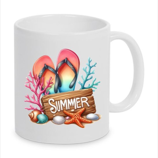 Bedrukte mok met afbeelding van de zomer, Bedrukte beker geslaagd, Mok ...