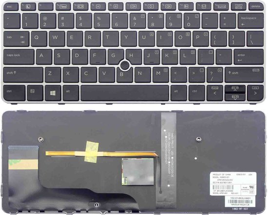 Notebook Toetsenbord geschikt voor o.a. HP EliteBook 820 G3 / 820 G4 ...