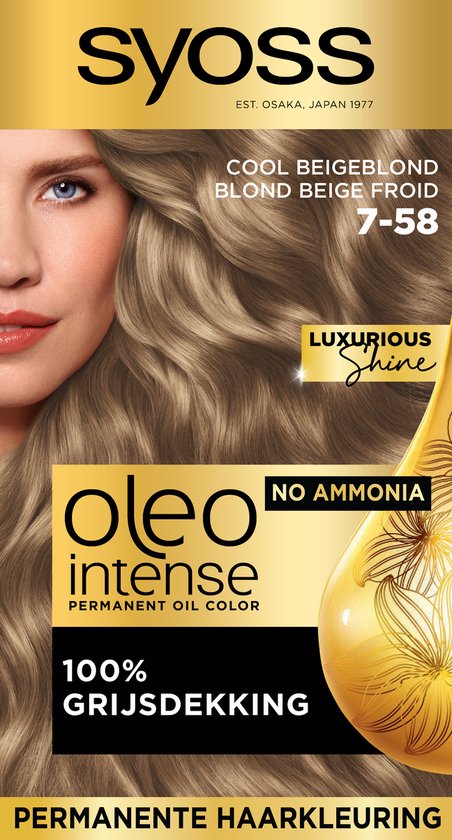 SYOSS Oleo Intense 7-58 - Haarverf - Permanente Haarkleuring - Cool Beigeblond -... | bol