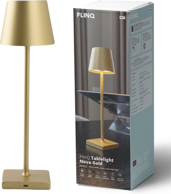 FlinQ Tafellamp Nova - Tafellamp Oplaadbaar - Tafellamp slaapkamer ...