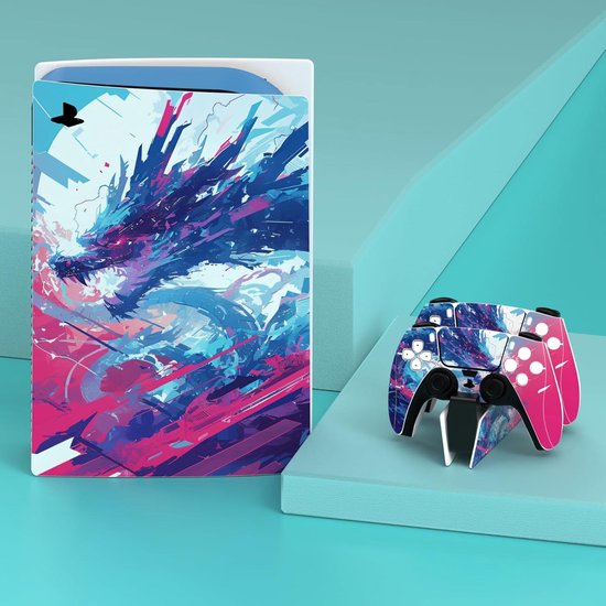 Console Skin Decal voor ps5 Disc Edition - Neon Draak Design ...