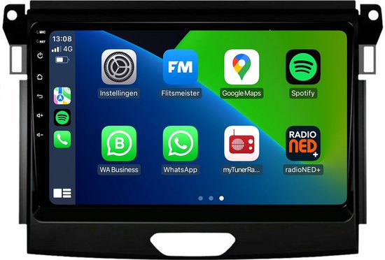Carplay autoradio voor Ford Ranger | 2016 t/m 2019 | Android 13 ...