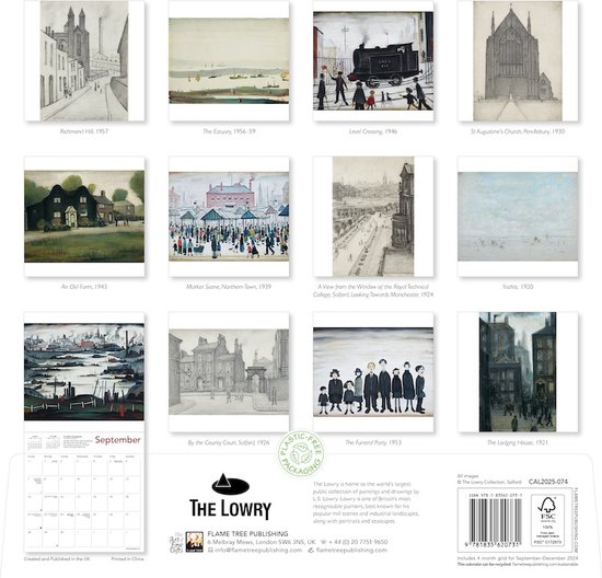 L S Lowry Kalender 2025 Flame Tree | bol