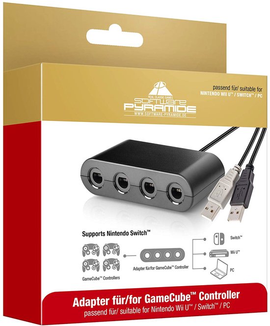 Software Pyramide 97019, Nintendo Switch, Nintendo Wii U, adapter, Zwart, 1 stuk(s) | bol