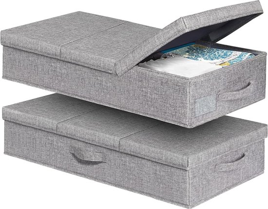 Opvouwbare opbergdozen voor onder het bed - 2 stuks - 15 cm hoog ...