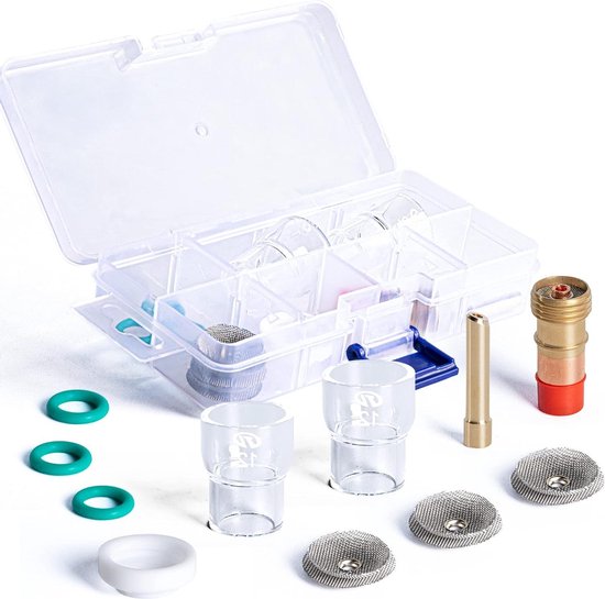 TIG Lassen Accessoires Set - 11 Stuks met Opslag Doos - Pyrex Glas ...