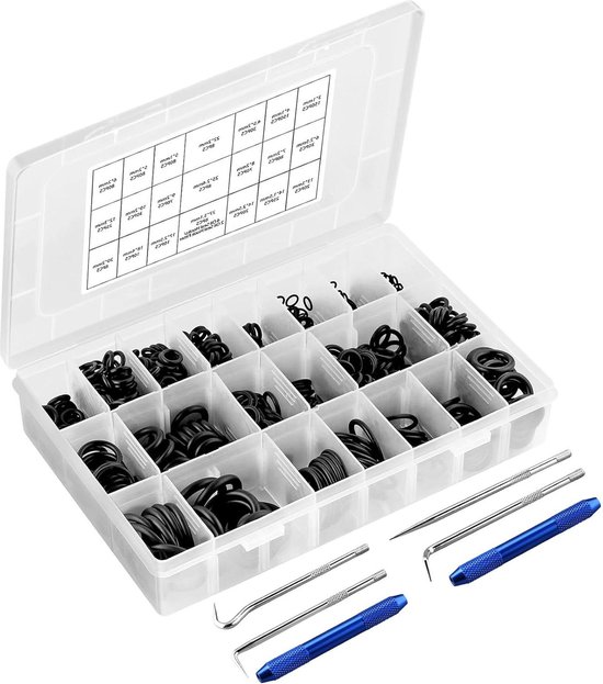 Afdichtring assortiment - 960 stuks - rubberen - 21 maten - vezelringen ...