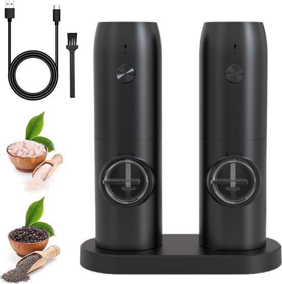 Zout- en pepermolens set van 2 oplaadbaar op batterijen - automatisch ...