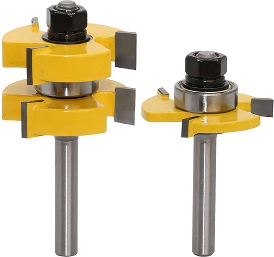 2-delige 8 mm schacht groef- en tong- en groefset - houtbewerking ...