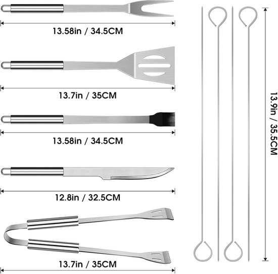BBQ Grill Accessoires Set - 9 Stuks, Top Chef, Professionele ...
