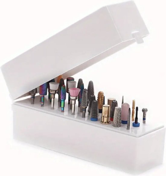 Opbergdoos - box voor 30 bitjes - freesjes - Pedicure - Manicure | bol