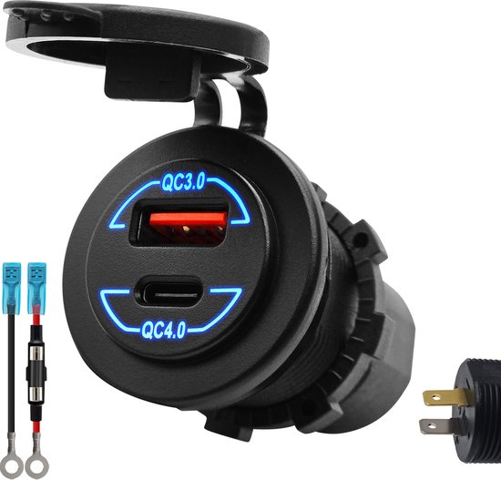 ProRide 12V USB Stopcontact 2 Poorten Inbouw - QC4.0 - met ...