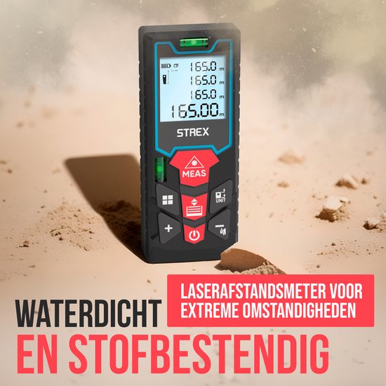 Strex Laser Afstandsmeter 60m - Digitale Lasermeter - IP54 water- en ...