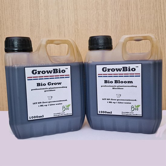 GrowBio duo pakket: Grow en Bloom plantenvoeding. 2 x 1000 ml planten ...