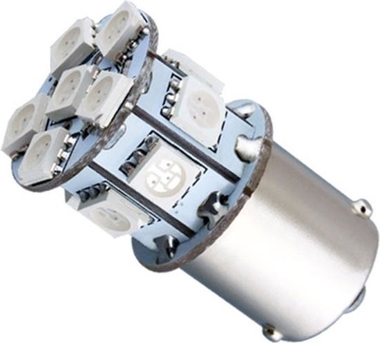 BA15S LED - 8 SMD - Warm wit - 12V - LED lamp | bol
