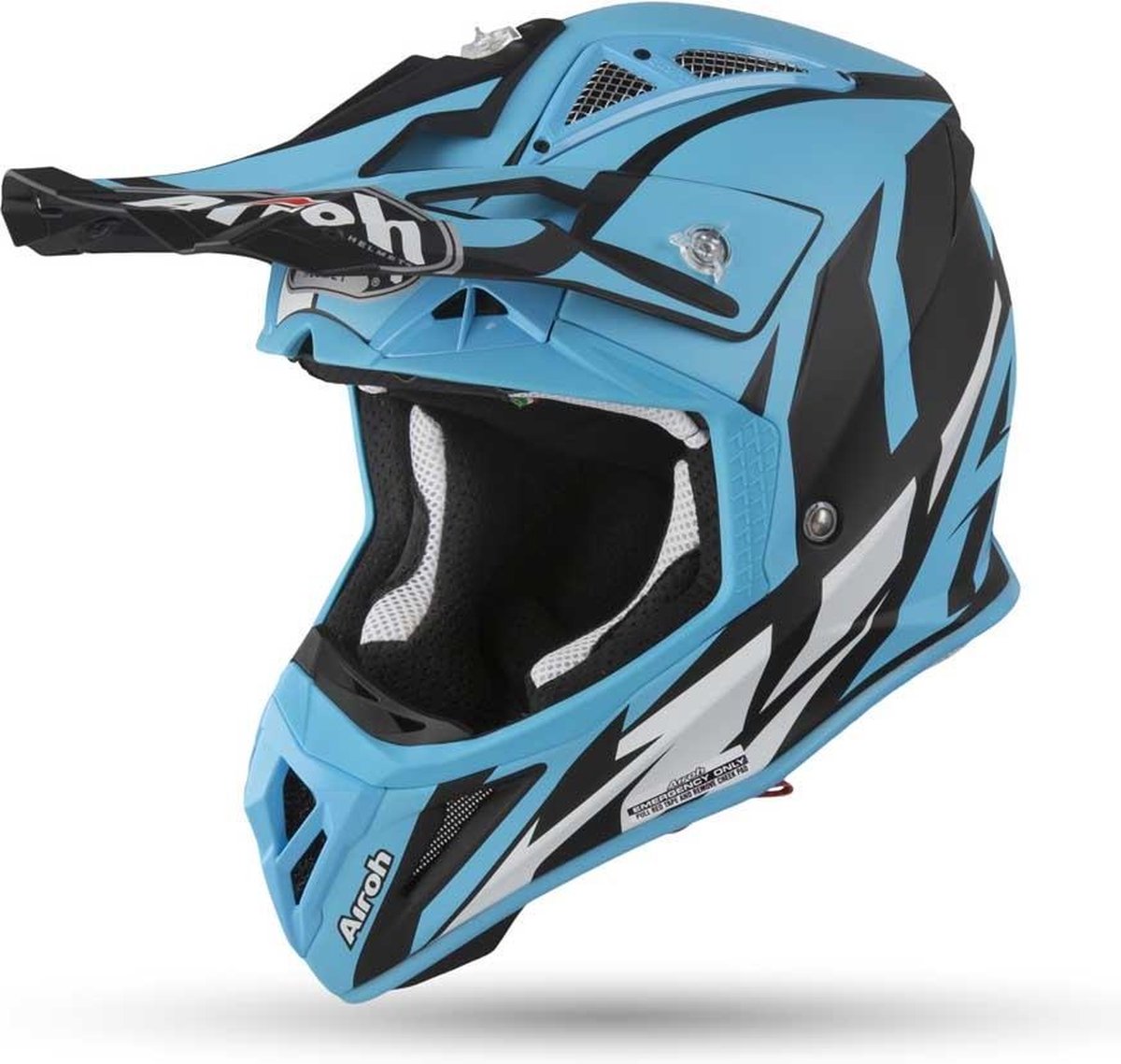 Airoh Aviator 2.3 Great Azure Mat Blauw Wit Zwart Crosshelm - Motorhelm ...