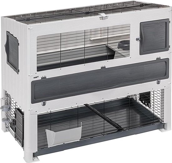 Konijnenhok voor Buiten - Groot Konijnenhok met Nachthok en Caviakooi ...