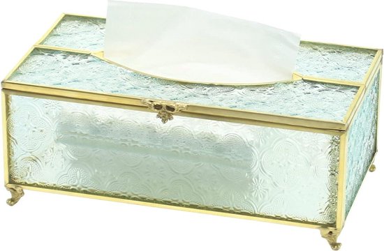 Cosmetic Cloth Box Gold Tissue Box - Rectangular Compost Box Glass ...