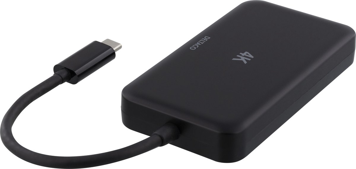 DELTACO USBC-MULTI, USB-C adapter naar HDMI / DP / DVI / VGA - 4K ...