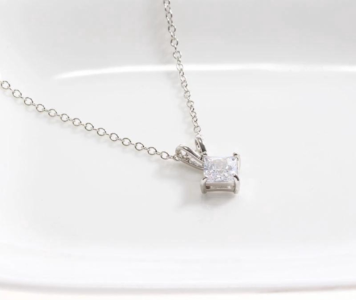 Fate Jewellery Ketting FJ406 - Square - 45 + 5cm - Zilverkleurig met ...