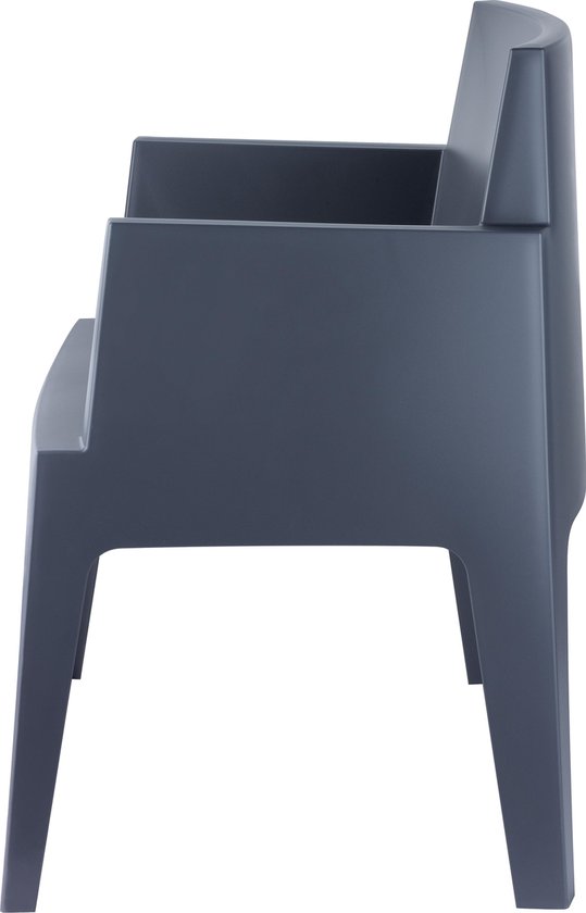Chaise de jardin Siesta Box / Avec accoudoirs - Gris foncé | bol.com
