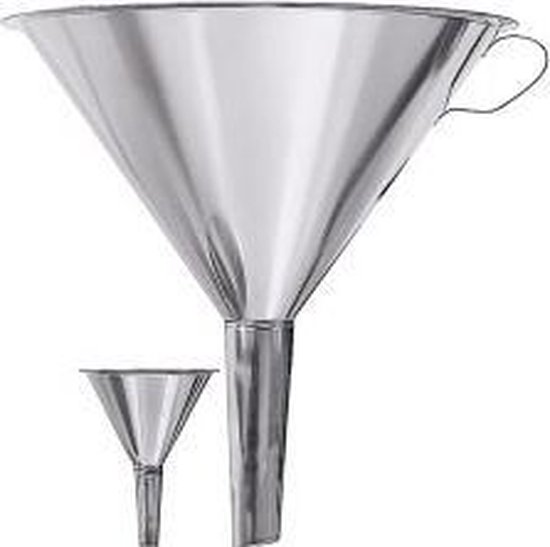 Trechter rvs | Ø doorvoer: 2,2cm | H: 23cm | Ø binnen: 23cm | Inhoud: 2 ...