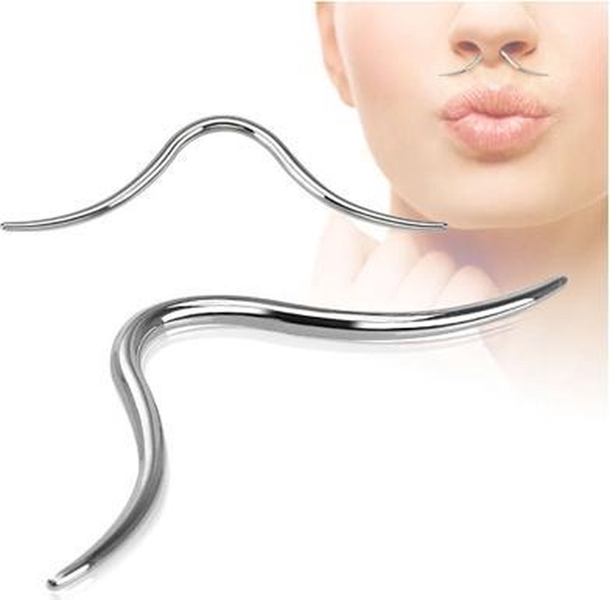 Septum neuspiercing snor ©LMPiercings | bol.com