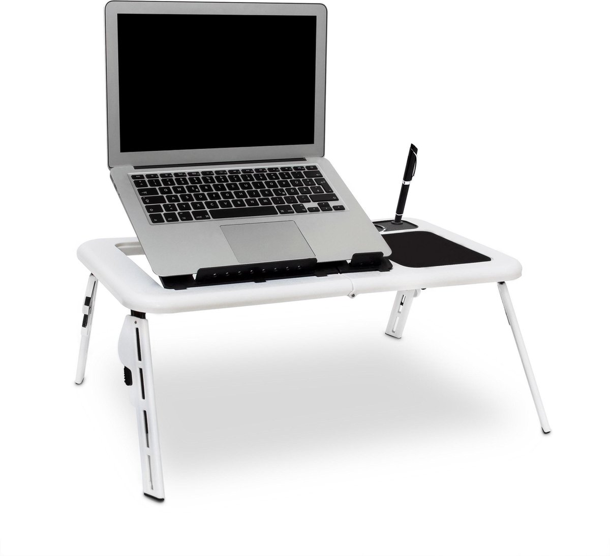 relaxdays laptoptafel wit, notebook standaard, koeling, laptophouder ...