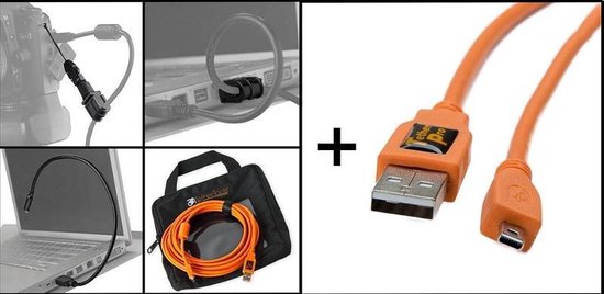 Tether Tools Starter Tethering Kit with USB 2.0 Mini-B 8 Pin Cable 4.5 ...