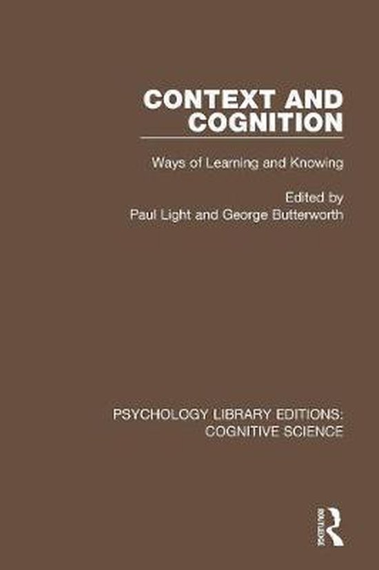 Psychology Library Editions: Cognitive Science- Context and Cognition ...