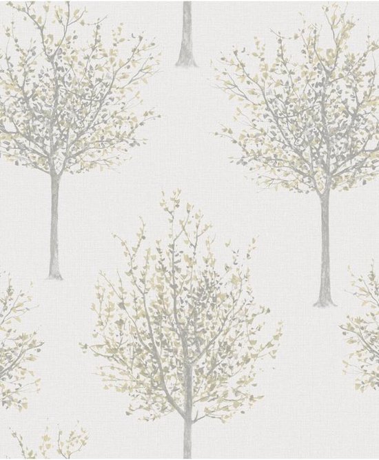 Nordic Elegance bomen grijs behang (vliesbehang, grijs) | bol.com