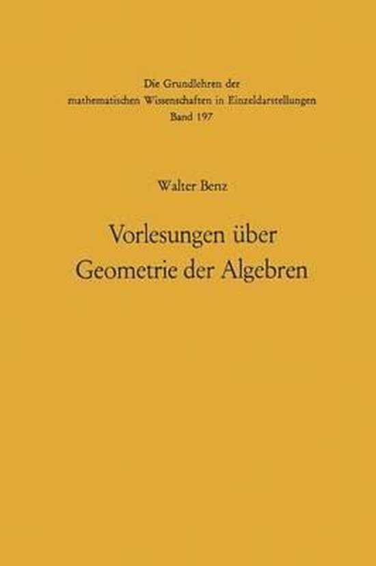 Vorlesungen Über Geometrie Der Algebren | 9783642886713 | Walter Benz ...