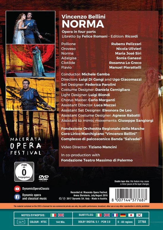 Maria Jose Siri, Sonia Ganassi, Michele Gamba - Norma (DVD), Maria Jose ...