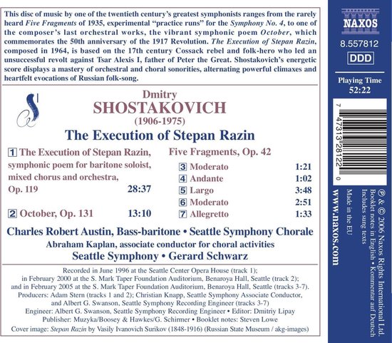 Seattle Symphony Orchestra And Chorus, Gerard Schwarz - Yevtushenko ...