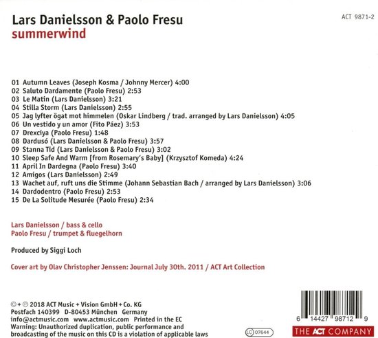 Summerwind, Lars Danielsson | CD (album) | Muziek | bol.com