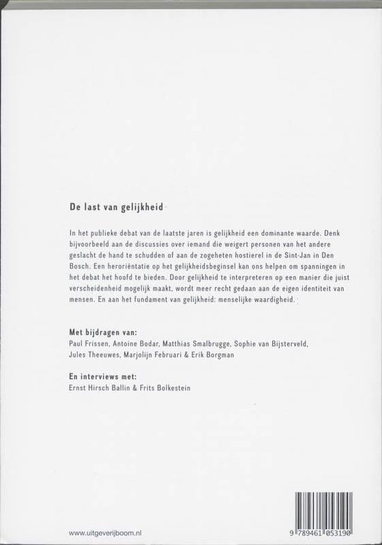 De last van gelijkheid | 9789461053190 | Pieter Jan Dijkman | Boeken | bol