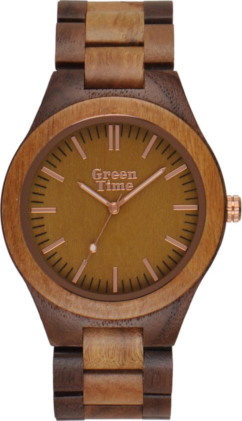 GreenTime Basic ZW021L Houten horloge voor heren / dames | bol.com