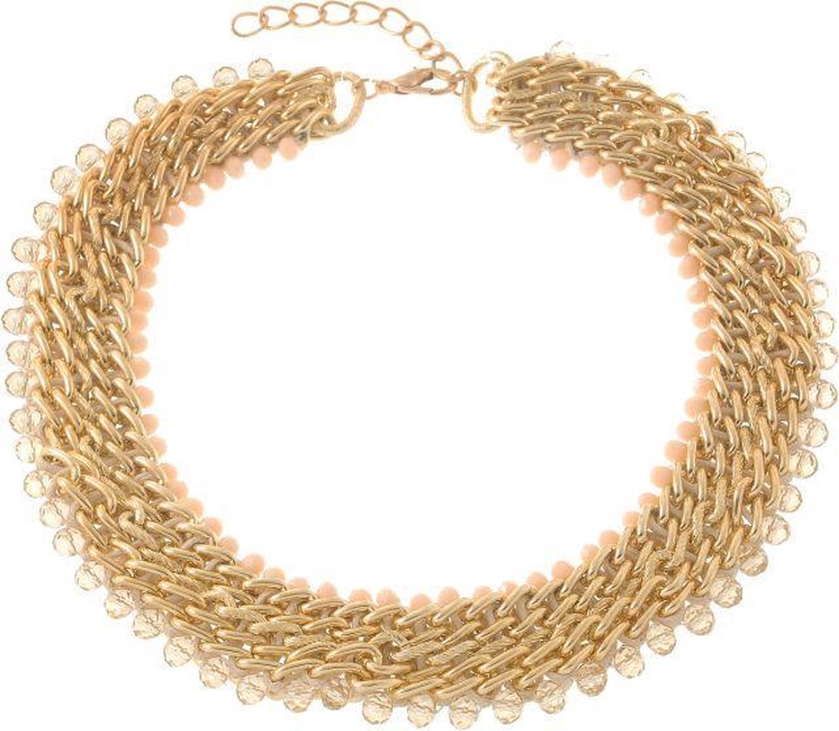 Statement ketting met facet geslepen glaskralen | bol.com