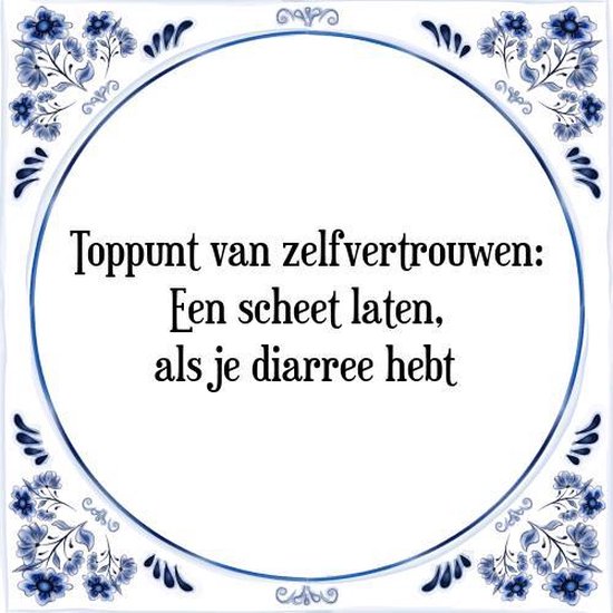Tegeltje met Spreuk (Tegeltjeswijsheid): Toppunt van zelfvertrouwen ...