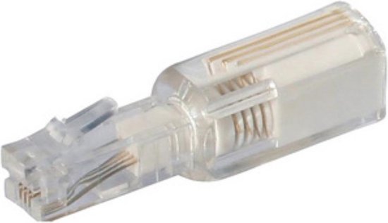 RJ11 draaistekker - anti twist - Wit- Transparant | bol