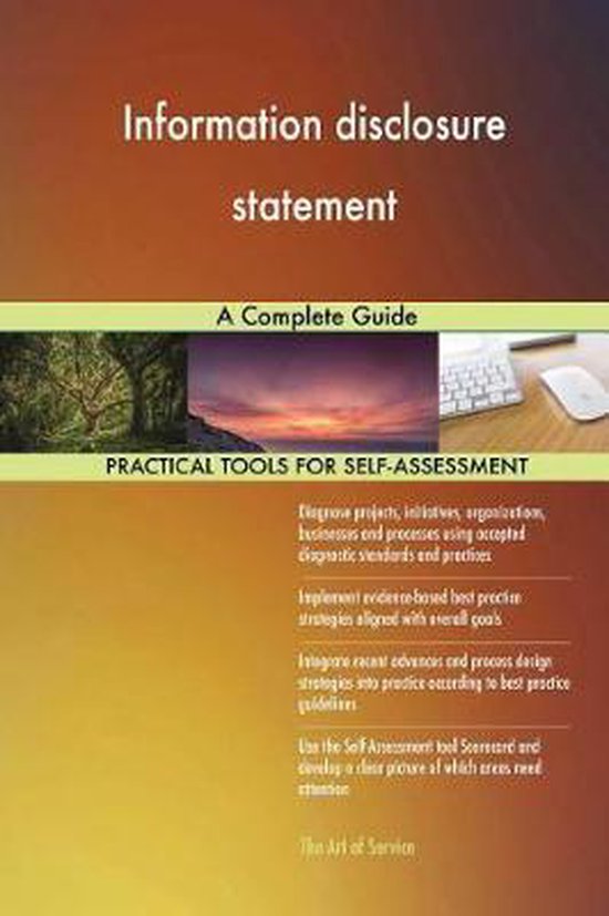 Information Disclosure Statement, Gerardus Blokdyk | 9781718923249 ...