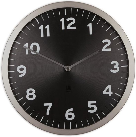 Umbra wandklok Anytime 32 cm - Zwart | bol.com