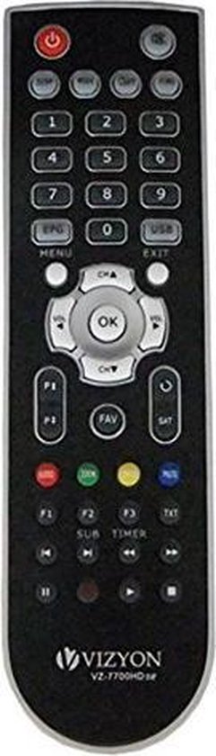 Remote Control for Vizyon 7700HD SE Black// Afstandsbediening voor ...