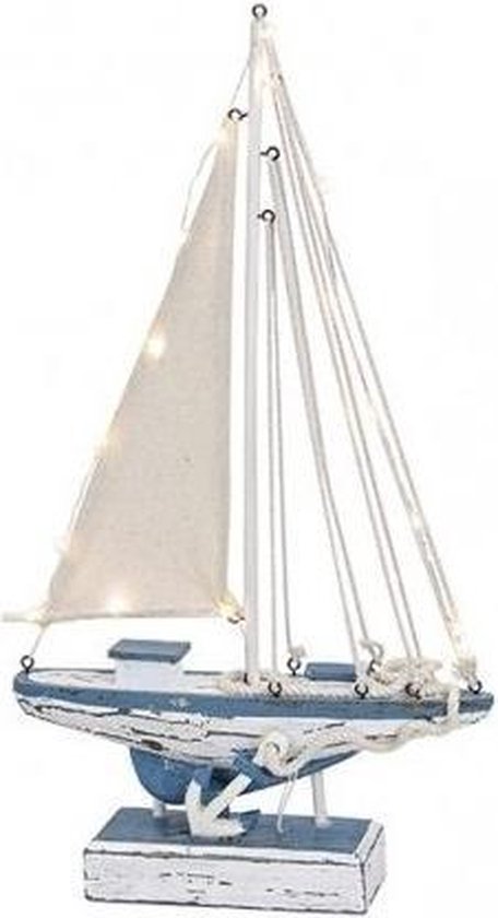 Decoratie zeilboot met LED licht 43 cm | bol