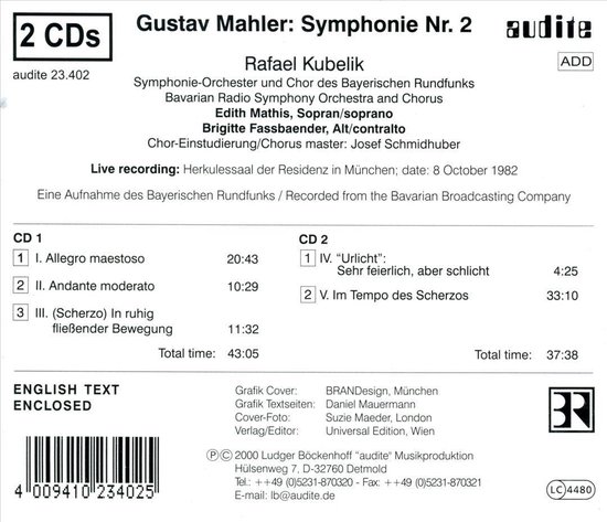 Mahler: Symphony No. 2, Rafael Kubelik | Muziek | bol