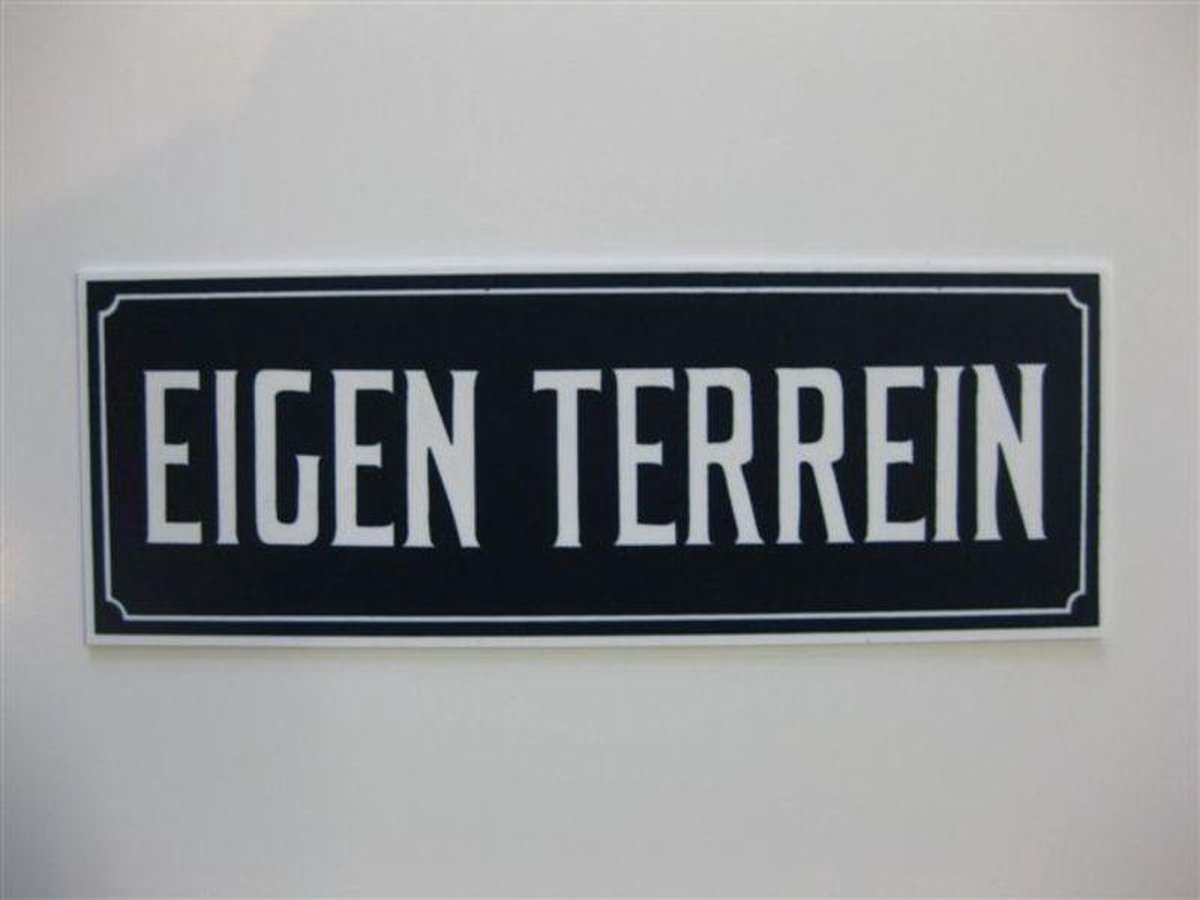 Bord "Eigen Terrein" - Blauw/Wit | bol