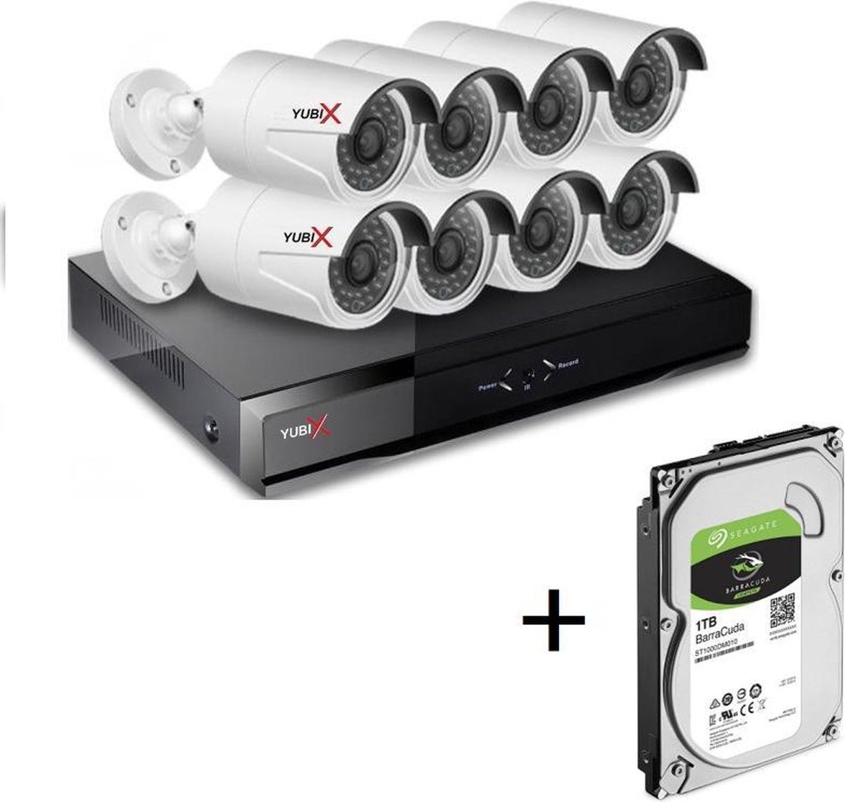 YubiX CCTV POE Bewakingscamera systeem set met 8 camera's buiten binnen ...