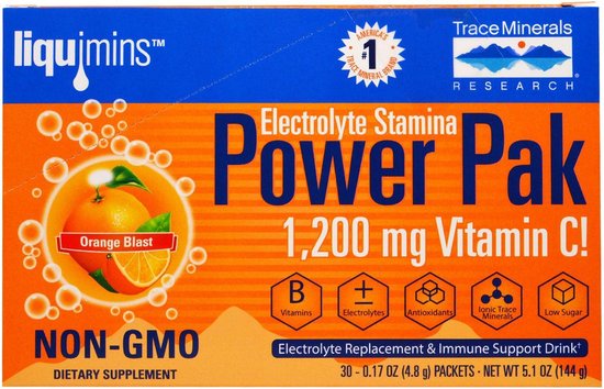 Electrolyte Stamina, Power Pak, Orange Blast (30 Packets, 4.8 g Each ...