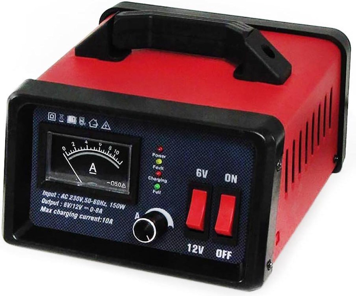 Acculader 6V 12v 0-10A 230V 6-100Ah Voor auto of motor | bol.com