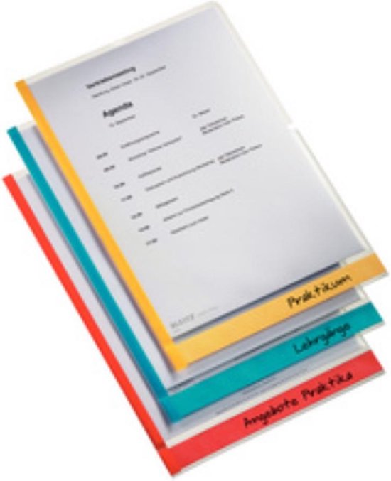L-map Leitz premium A4 0.15mm PP gekleurde rand transparant | bol